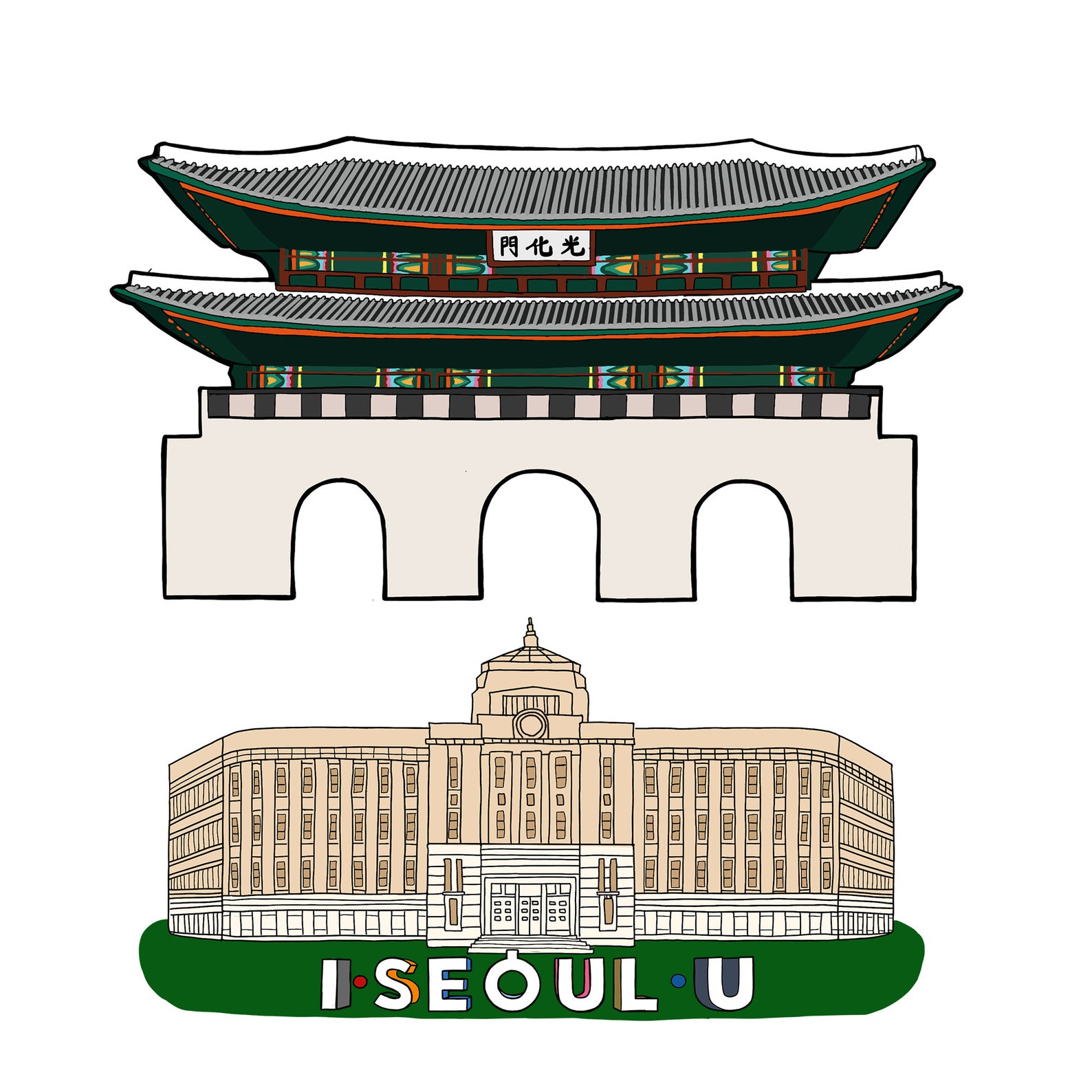 Seoul Seoul Clipart Seoul Digital Sticker Clipart Korean - Etsy