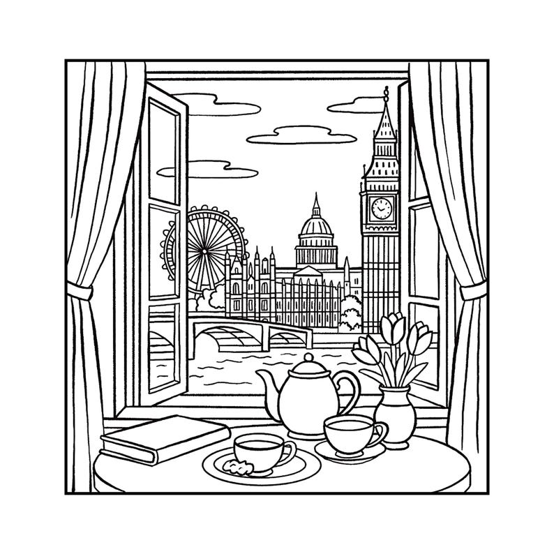 London Coloring Book | 30 Iconic London Landmarks and City Scenes ...