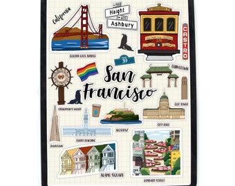 San Francisco Clip Art Set Hand Drawn California Clip Art - Etsy