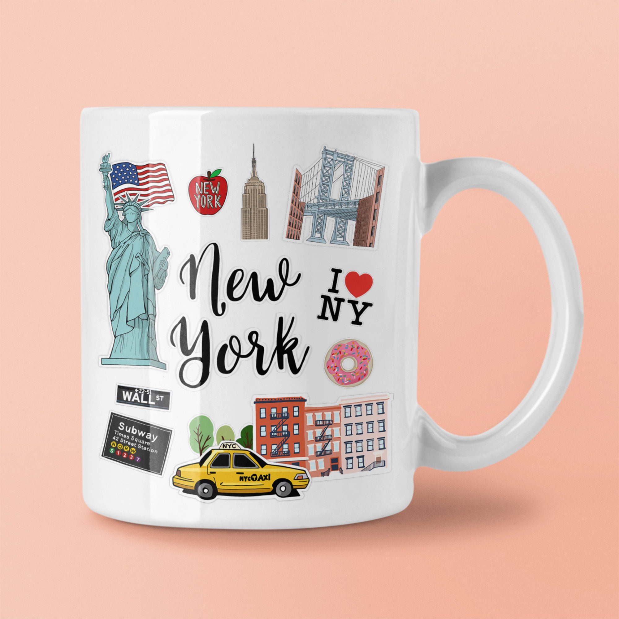 New York Digital STICKERS Set, Goodnotes Stickers, New York Clip Art ...
