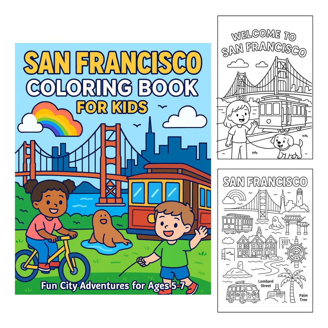 San Francisco Coloring Book for Kids – 30 Fun Pages | City Adventure ...
