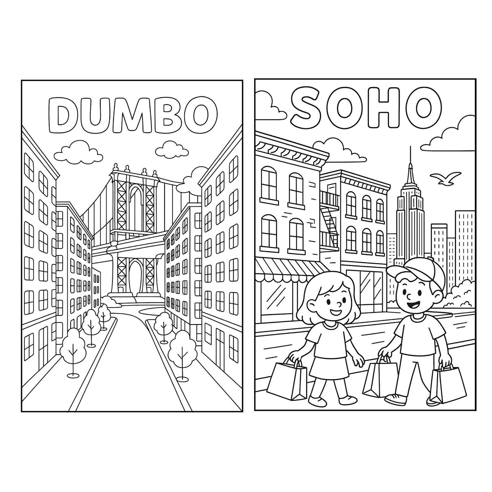 New York City Coloring Book for Kids – 23 Printable Pages of NYC ...