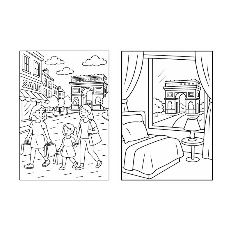 Paris Coloring Book for Kids | Ages 5-7 | Paris Landmarks, Eiffel Tower ...