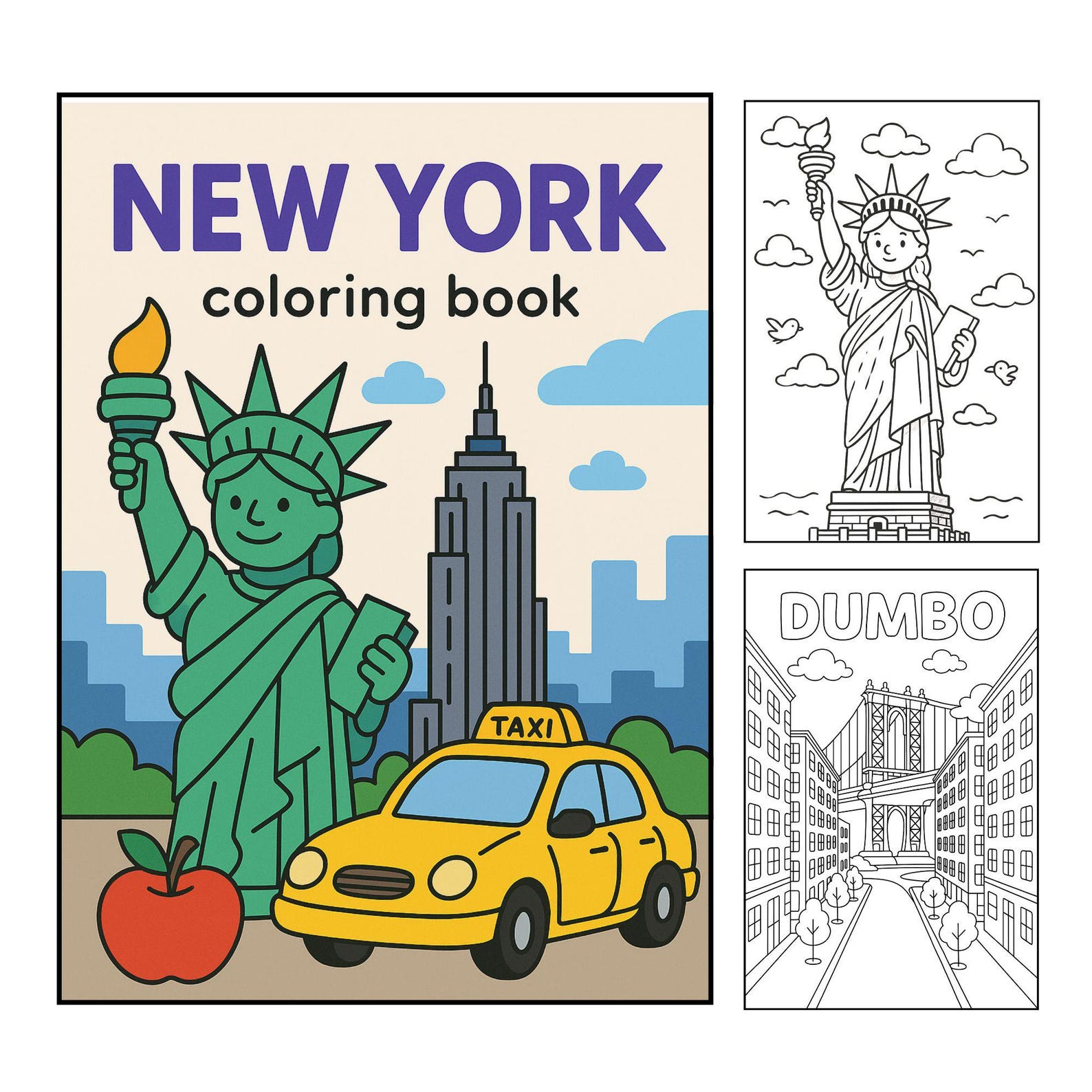 New York City Coloring Book for Kids – 23 Printable Pages of NYC ...