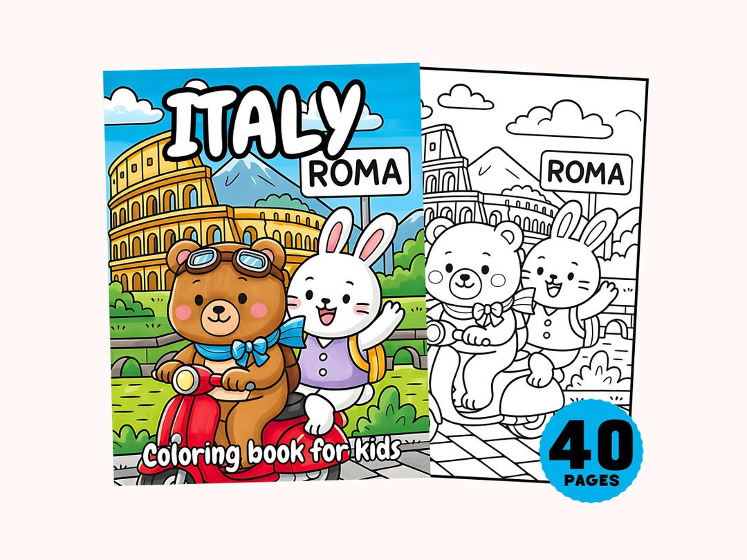 Italy Coloring Book Download for Kids – 40 Cute Pages of Italian ...