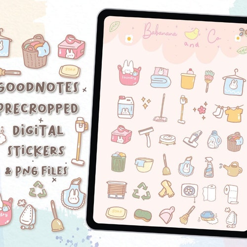 Clean Icons Digital Stickers Goodnotes Stickers Cute Hand - Etsy