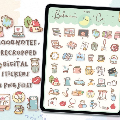 Memo Note Digital Stickers Goodnotes Stickers Cute Hand - Etsy