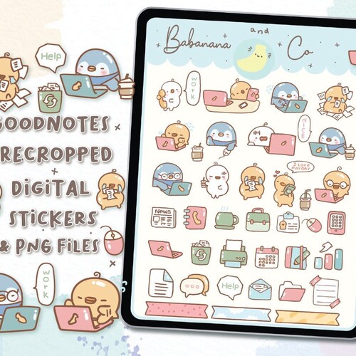 Cute Notepad Digital Stickers Goodnotes Stickers Cute Hand - Etsy
