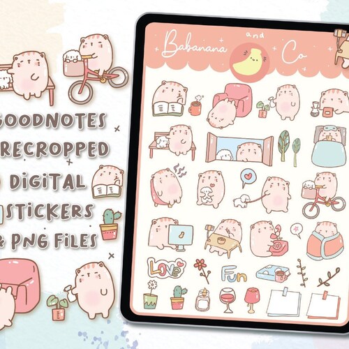 Cute Study Digital Stickers for Goodnotes Planner Hand Drawn | Etsy