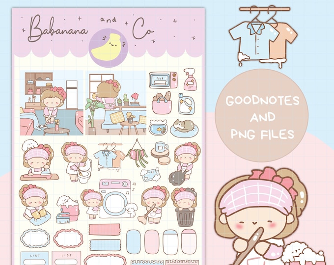 Clean Digital Stickers | Goodnotes Stickers | Cute Hand Draw | Digits ...