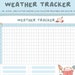 Weather Tracker,printable Weather Tracker,a4, A5,letter and Half Letter ...