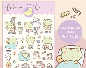 Medical Digital Stickers | Sick Day | Goodnotes Stickers | Cute Hand ...