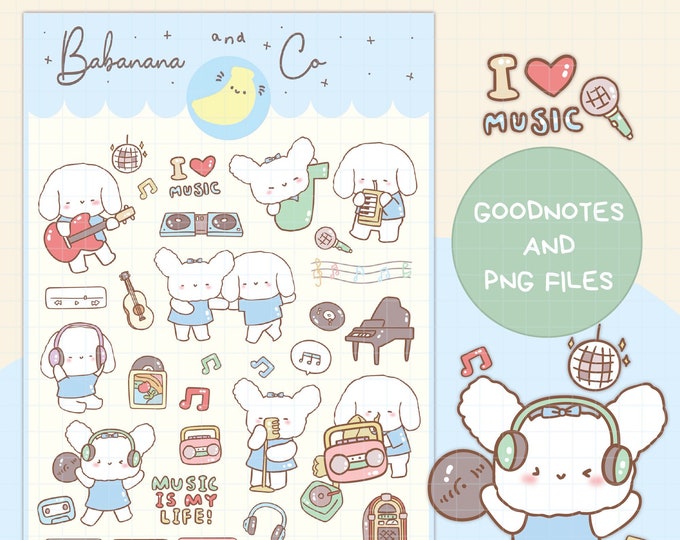 Music is My Life Digital Stickers | Goodnotes Stickers | Cute Hand Draw ...