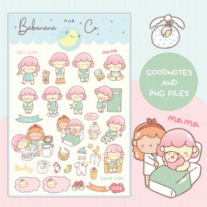 Pregnancy Digital Stickers | Goodnotes Stickers | Cute Hand Draw ...