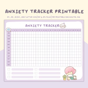 Anxiety Tracker Printable Template, Anxiety Journal, Anxiety Log ...