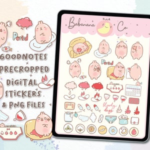Period Digital Stickers | Goodnotes Stickers | Cute Hand Draw | Work ...