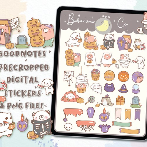 Cute Halloween Digital Stickers Spooky Season Goodnotes - Etsy