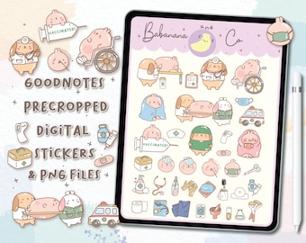 Medical Digital Stickers | Sick Day | Goodnotes Stickers | Cute Hand ...