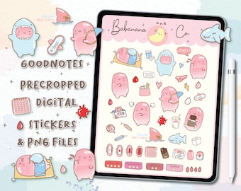 Cute Digital Sticky Notes for Goodnotes Animal Character - Etsy