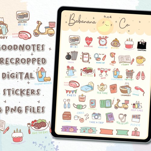 Everyday Life Stickers Daily Icons Stickers Goodnotes - Etsy