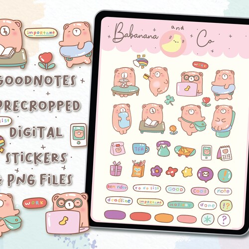 Clean Icons Digital Stickers Goodnotes Stickers Cute Hand - Etsy