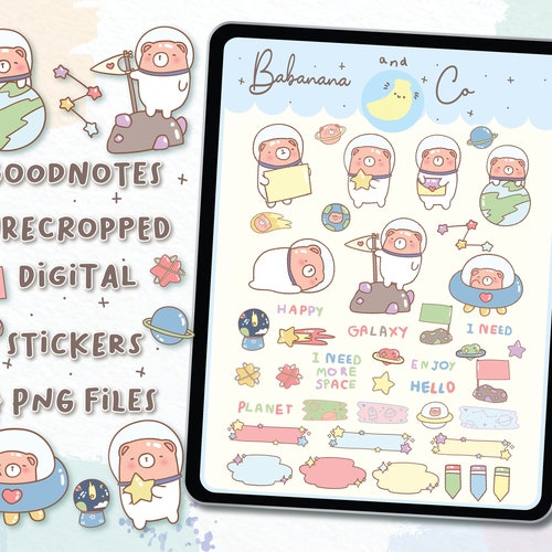 Cute Study Digital Stickers for Goodnotes Planner Hand Drawn | Etsy
