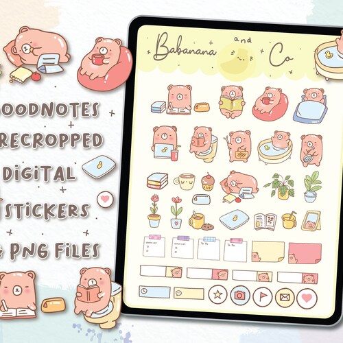 Cute Notepad Digital Stickers Goodnotes Stickers Cute Hand - Etsy