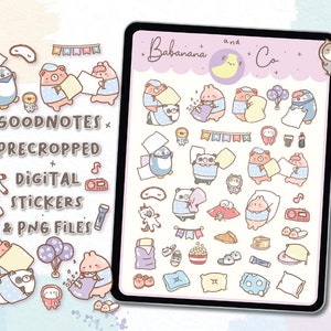 Pajamas Party Digital Stickers Goodnotes Stickers Cute - Etsy