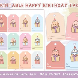 Happy Birthday Tags ,birthday Gift Tag,cute Printable Tags, Printable ...