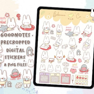 Menstruation Digital Stickers | Goodnotes Stickers | Cute Hand Draw ...