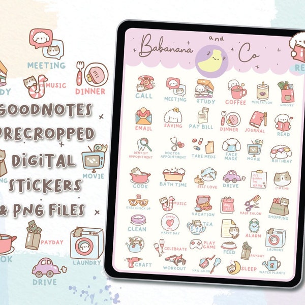 Cute Png Digital Planner Stickers - Etsy