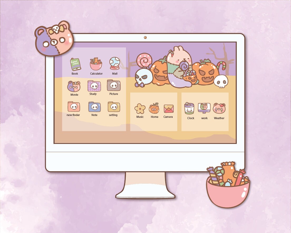 Halloween Desktop Wallpaper Organizer Mac and Windows - Etsy