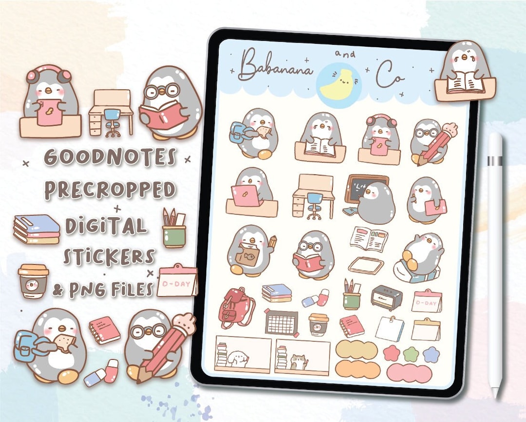 Study Digital Stickers Goodnotes Stickers Cute Hand Draw - Etsy