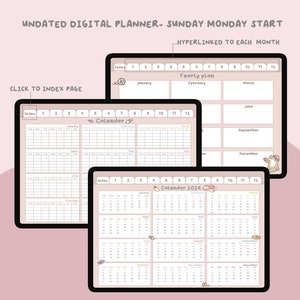 New Undated Digital Planner for Goodnotes | Undated Calendar | Monthly ...