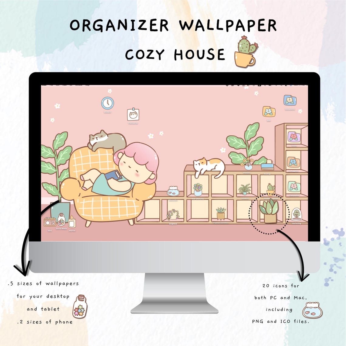 Cozy House Desktop Wallpaper Organizer| Mac and Windows Organizer | Mac ...