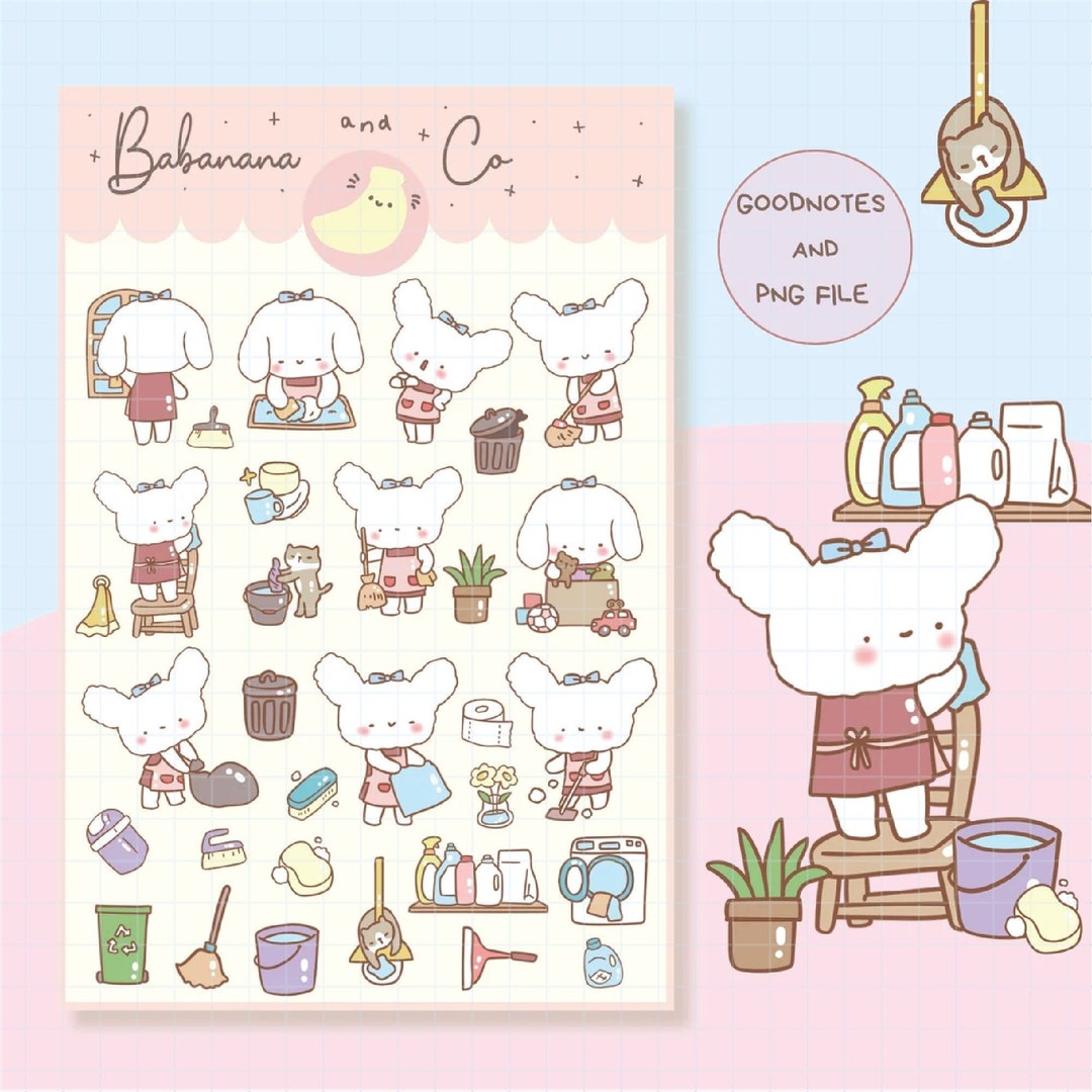 Clean My House Digital Stickers | Goodnotes Stickers | Cute Hand Draw ...