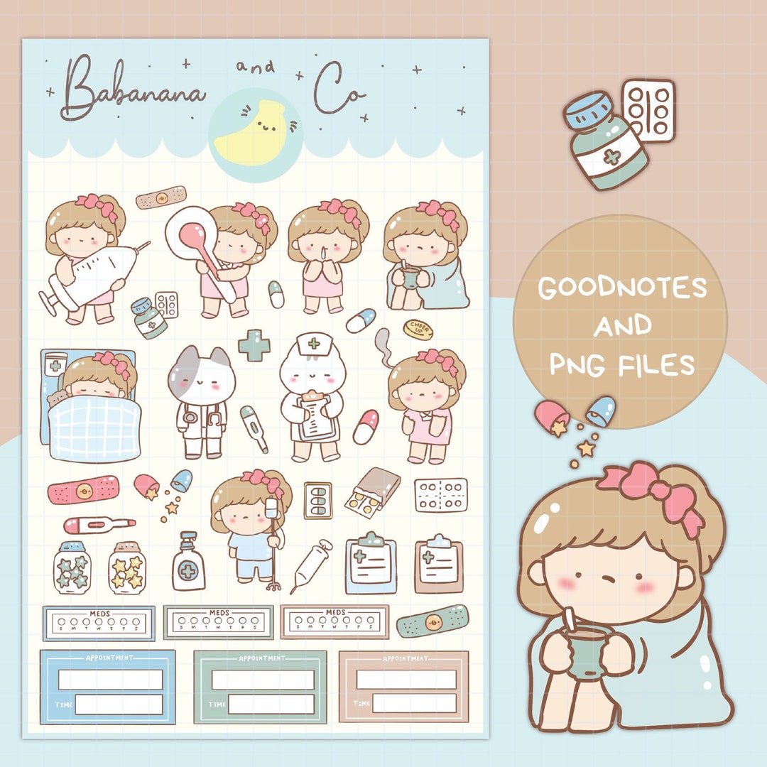Medical Digital Stickers | Goodnotes Stickers | Cute Hand Draw | Digits ...