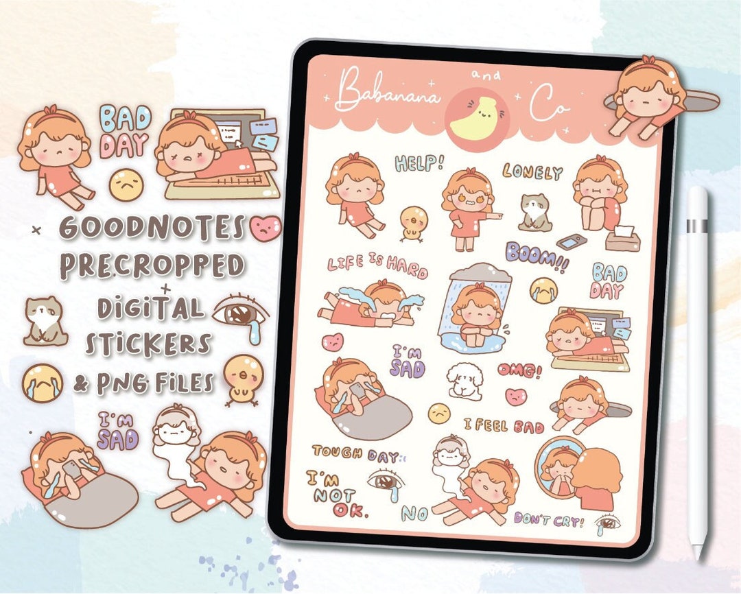 Bad Day Digital Stickers | Goodnotes Stickers | Cute Hand Draw | Digits ...