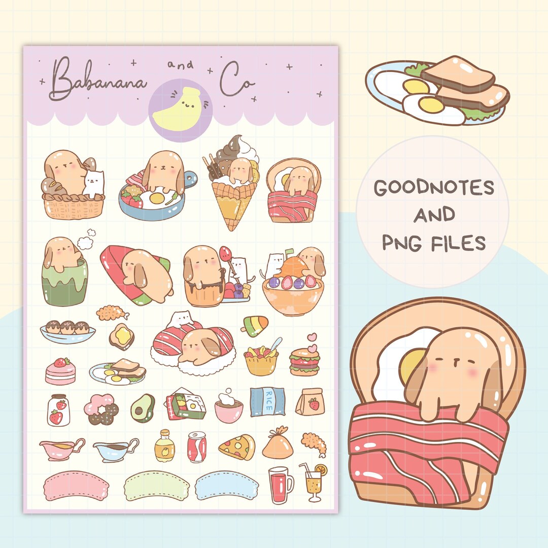 Food Lover Digital Stickers | Goodnotes Stickers | Cute Hand Draw ...