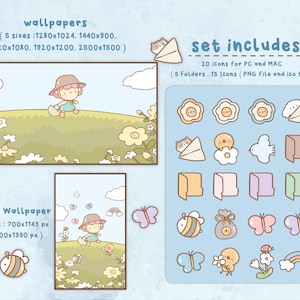 Cute Spring Desktop Wallpaper Organizer| Mac and Windows Organizer ...