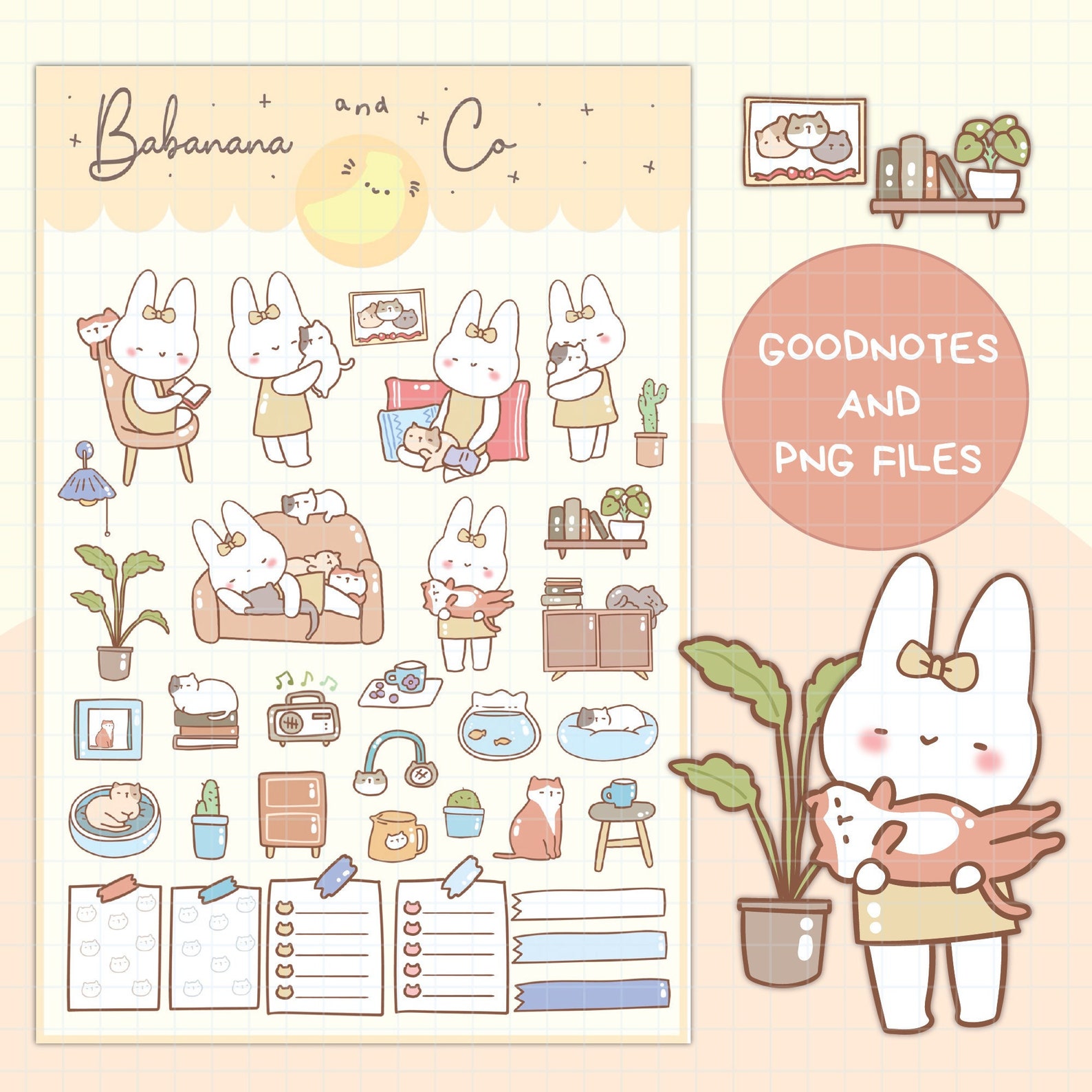 Cat Lady Digital Stickers | Goodnotes Stickers | Cute Hand Draw ...