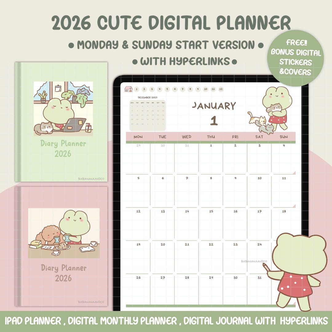 2026 Digital Planner PDF | Dated Daily Weekly Monthly | Planner ...
