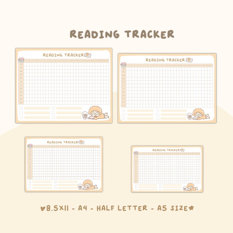 Reading Tracker Printable Template, Reading Journal, Reading Log ...