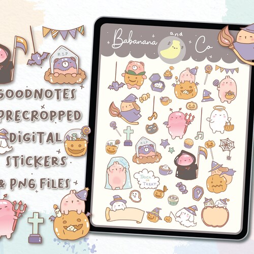 Halloween Digital Planner Stickers Goodnotes Precropped - Etsy
