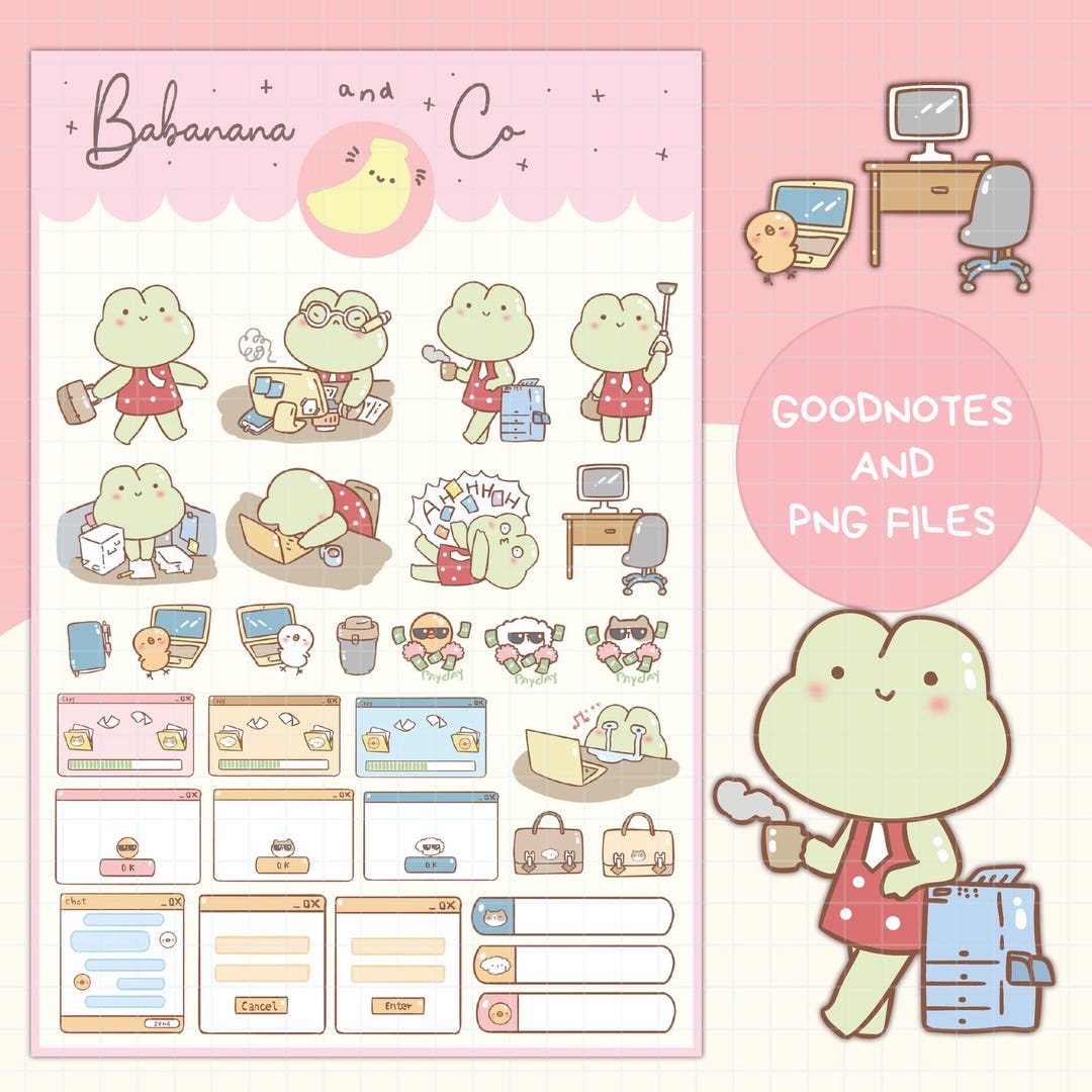 Work Mode Digital Stickers | Goodnotes | Hand Draw | Digits Stickers ...