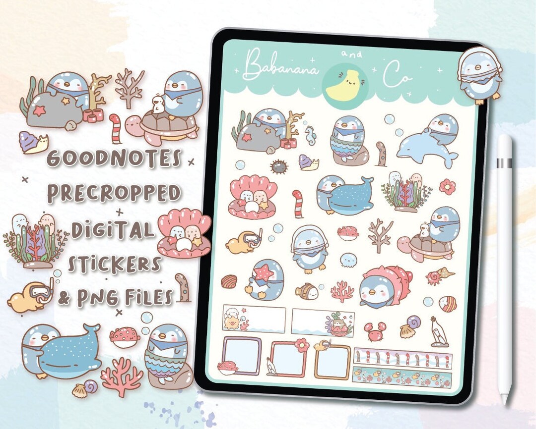 Under the Sea Digital Stickers Goodnotes Stickers Cute - Etsy