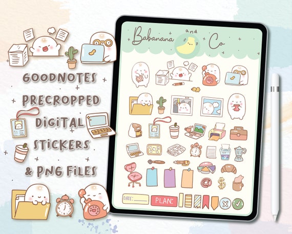 Cute Office Digital Stickers Goodnotes Stickers Cute Hand | Etsy