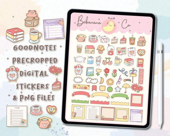Daily Icons 02 Digital Stickers Goodnotes Stickers Cute - Etsy
