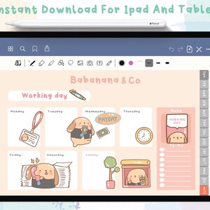 Working Day Digital Stickers | Goodnotes Stickers | Cute Hand Draw ...