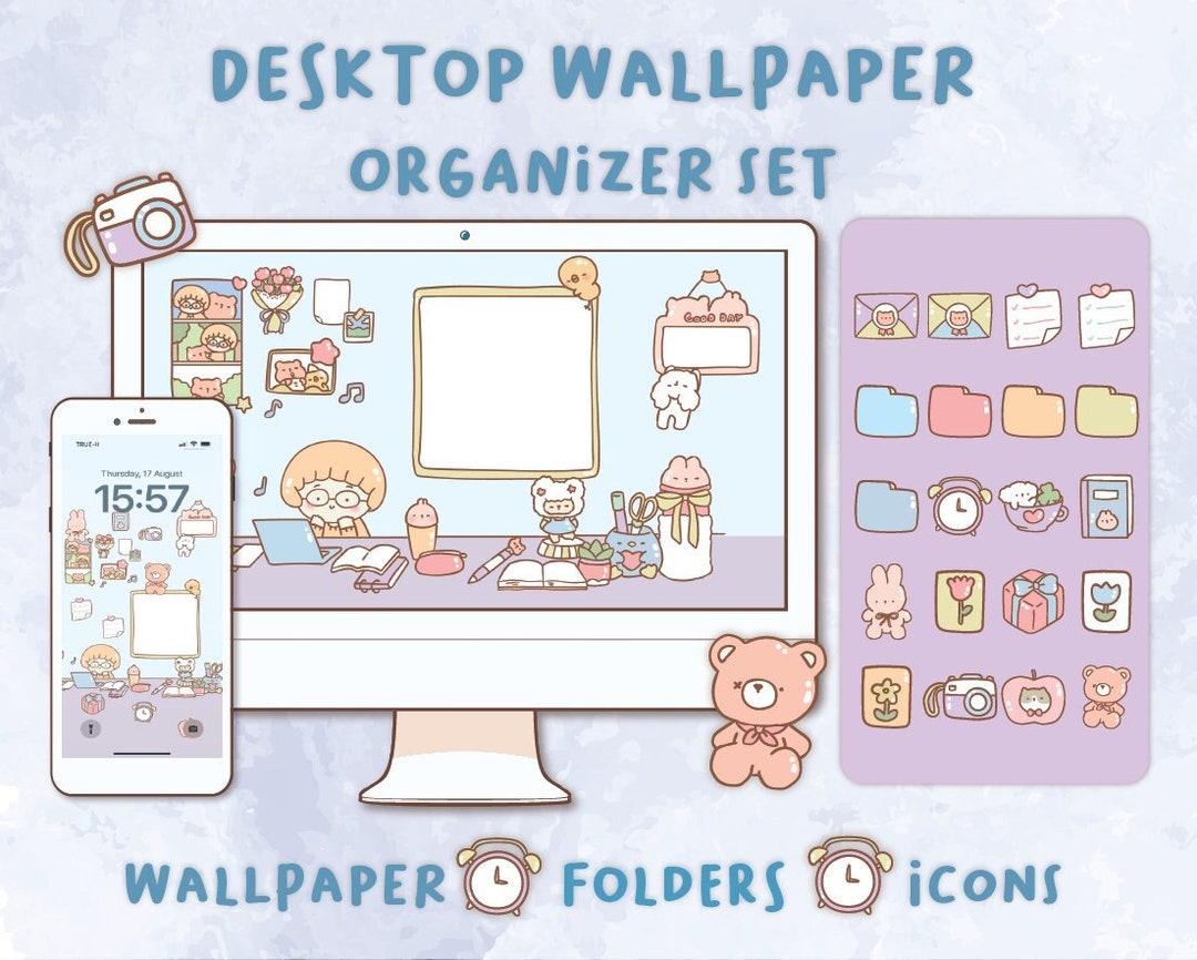 Chill Work Desktop Wallpaper Organizer Mac and Windows - Etsy